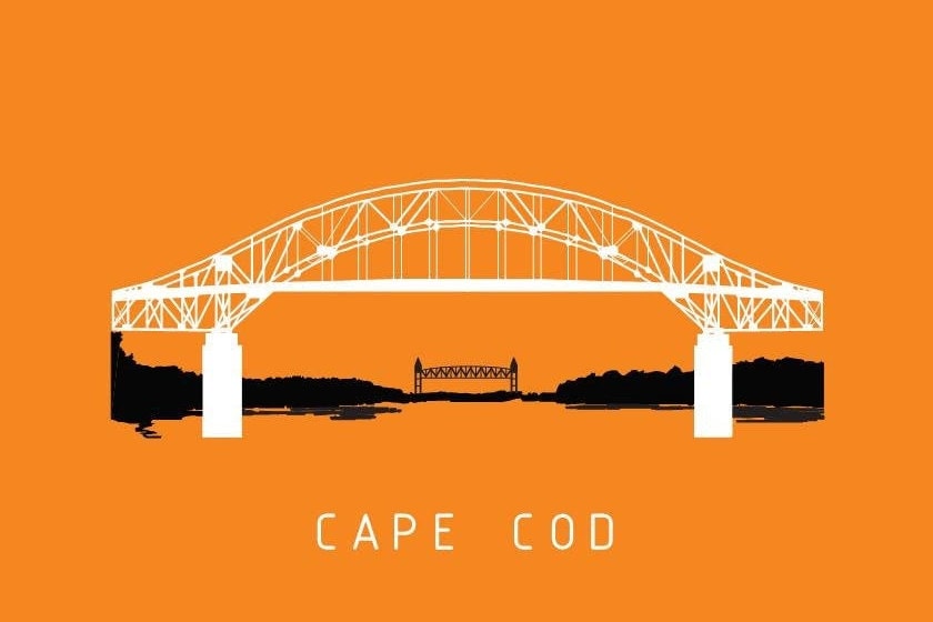 Bourne Bridge Cape Cod Graphic Print - Etsy