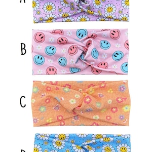 Smiley Face Headband, Groovy Soft & Stretchy Hair Wrap Bands - Etsy