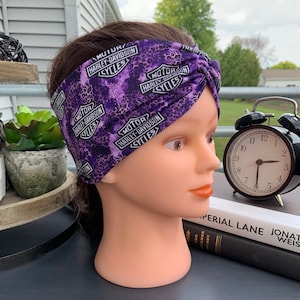 Women's Motorcycle Headbands, Wide Twisted Stretchy Biker Headbands for ...