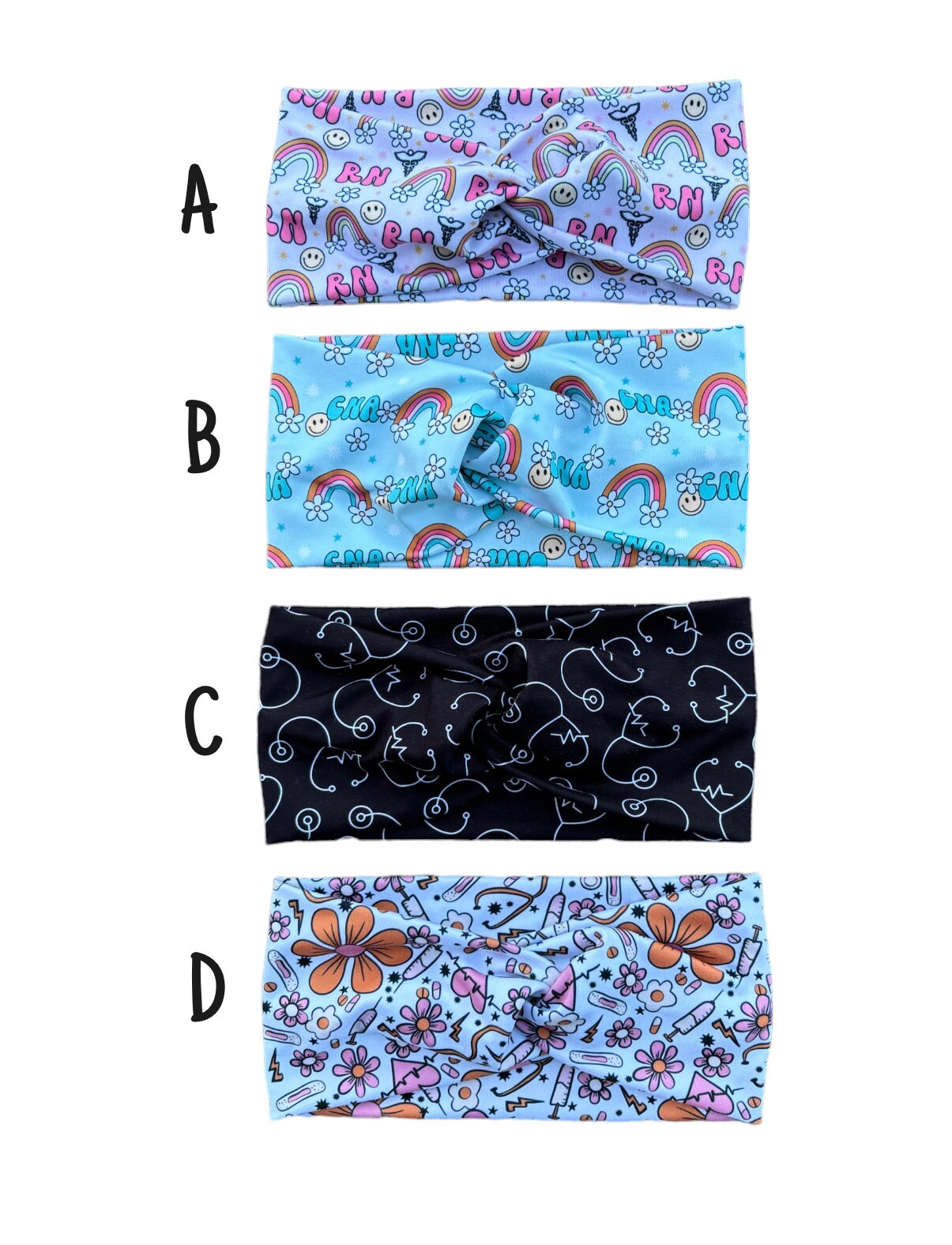 Wide Twisted Headbands for Nurses, Cute Soft Stretchy Headbands for Women, Gift for Nurses ...