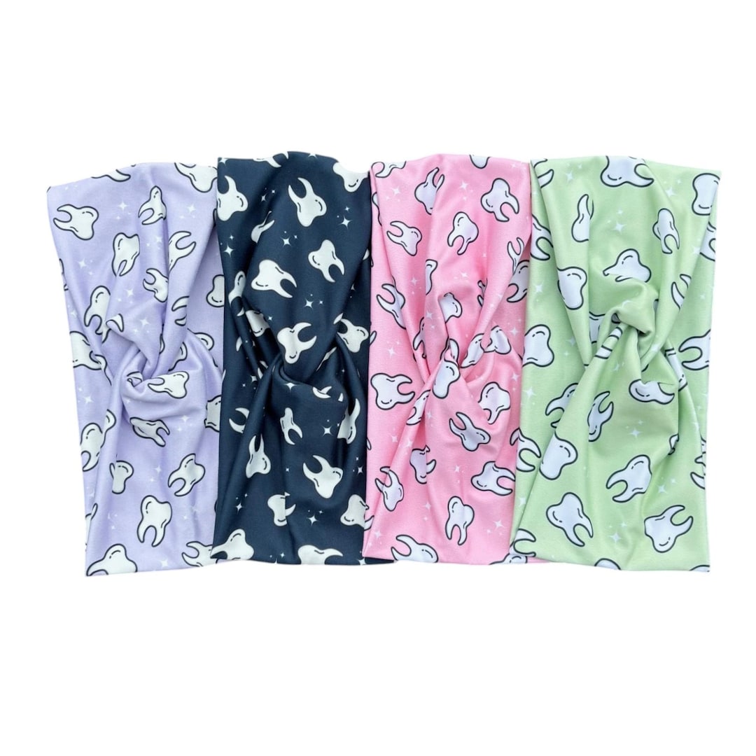 Fun Stretchy Dental Teeth Headbands, Wide Twisted Dental Hygienist ...
