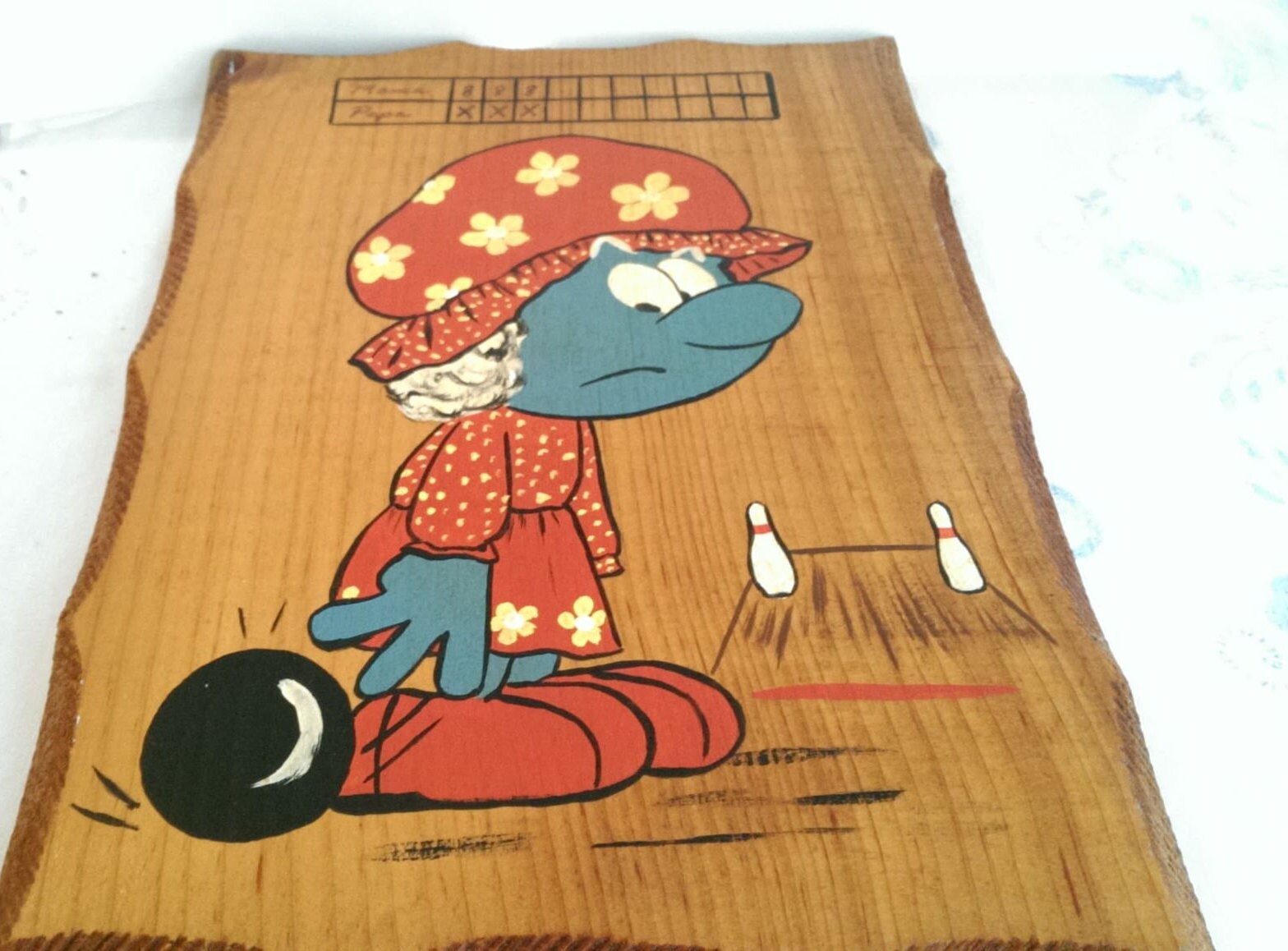 Smurf Wood Decor, Vintage Smurfs Painted, 1980s Smurft Wood Handmade ...
