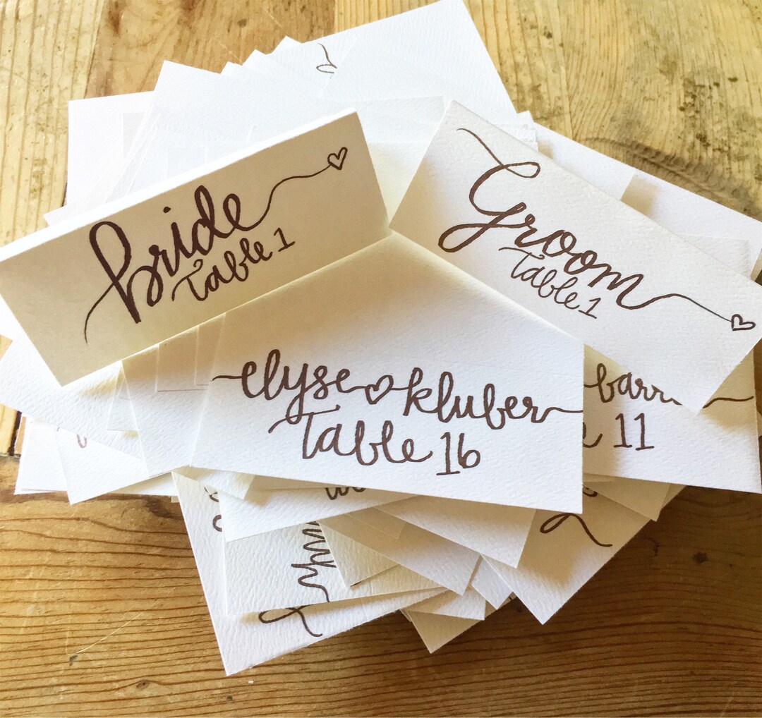 Wedding Calligraphy Place Cards - Etsy