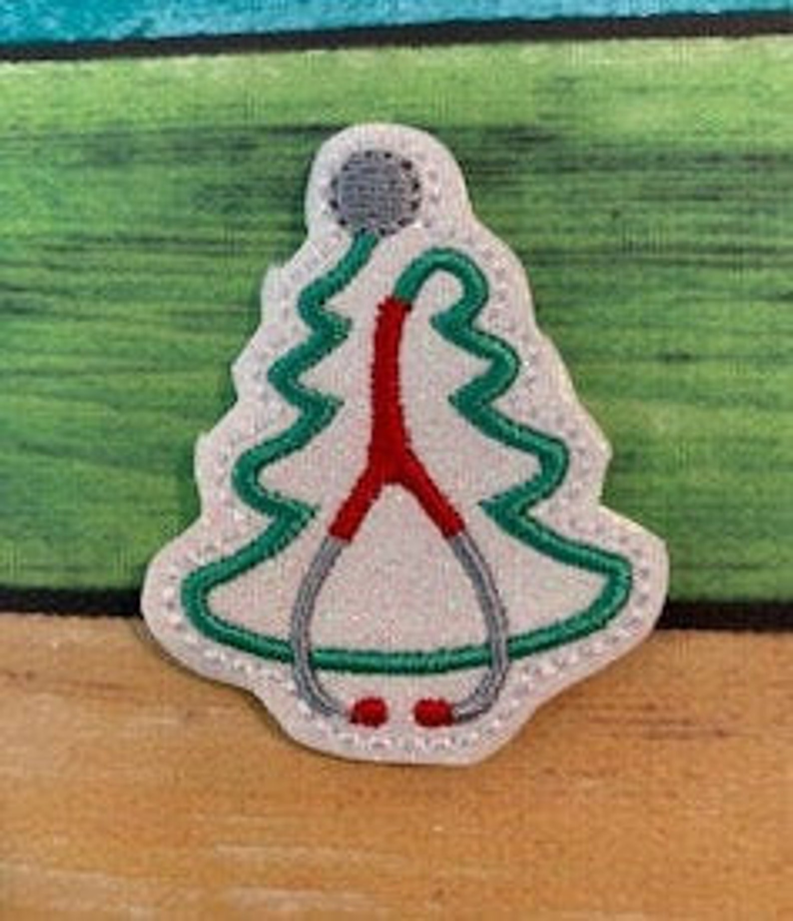 Christmas Tree Stethoscope Glitter Feltie (UNCUT), Felt Embellishments ...