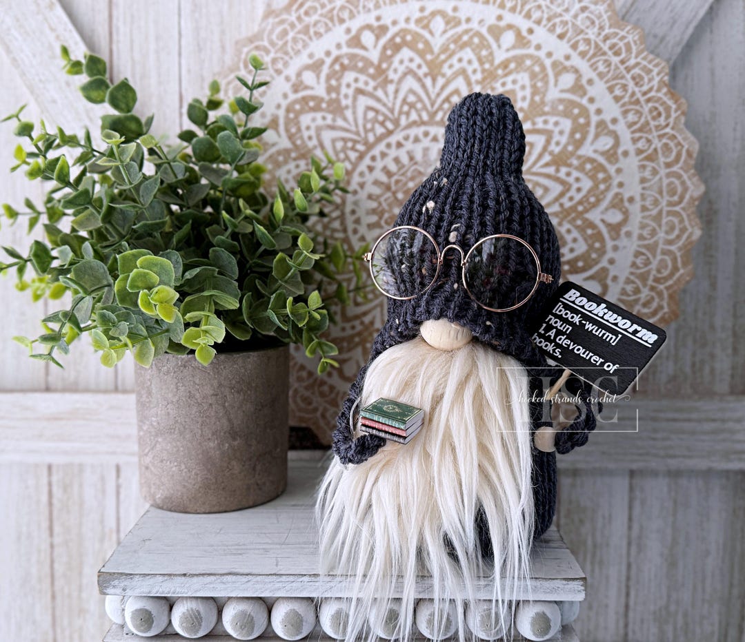 Adorable Bookworm Gnome - Ideal Gift for Book Lovers - Tiered Tray ...