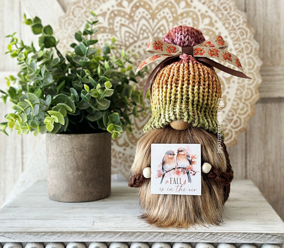 Cozy Autumn Gnome With Fall Sign - Seasonal Tiered Tray Centerpiece - Etsy