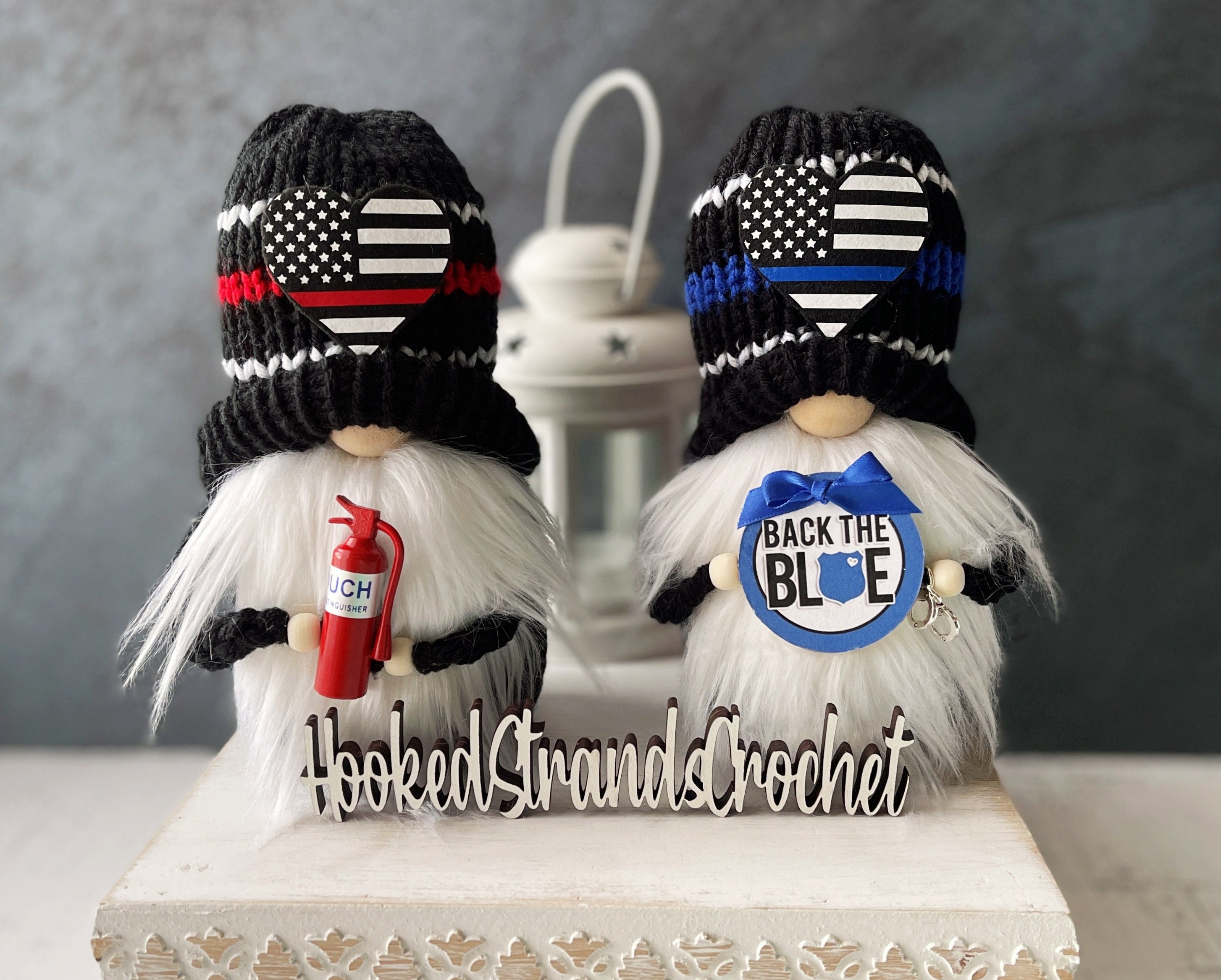 Firefighter Gnome First Responder Gnome Tiered Tray Decor - Etsy