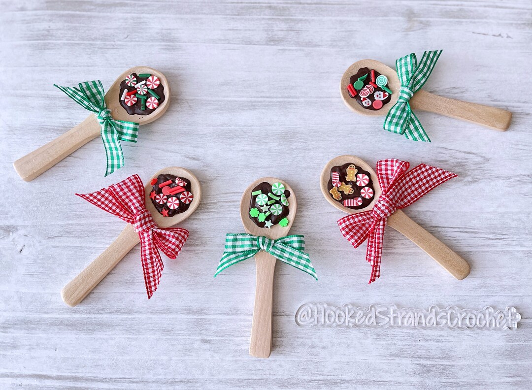 Mini Christmas Spoons, Christmas Decor, Tiered Tray Decor, Decorative ...