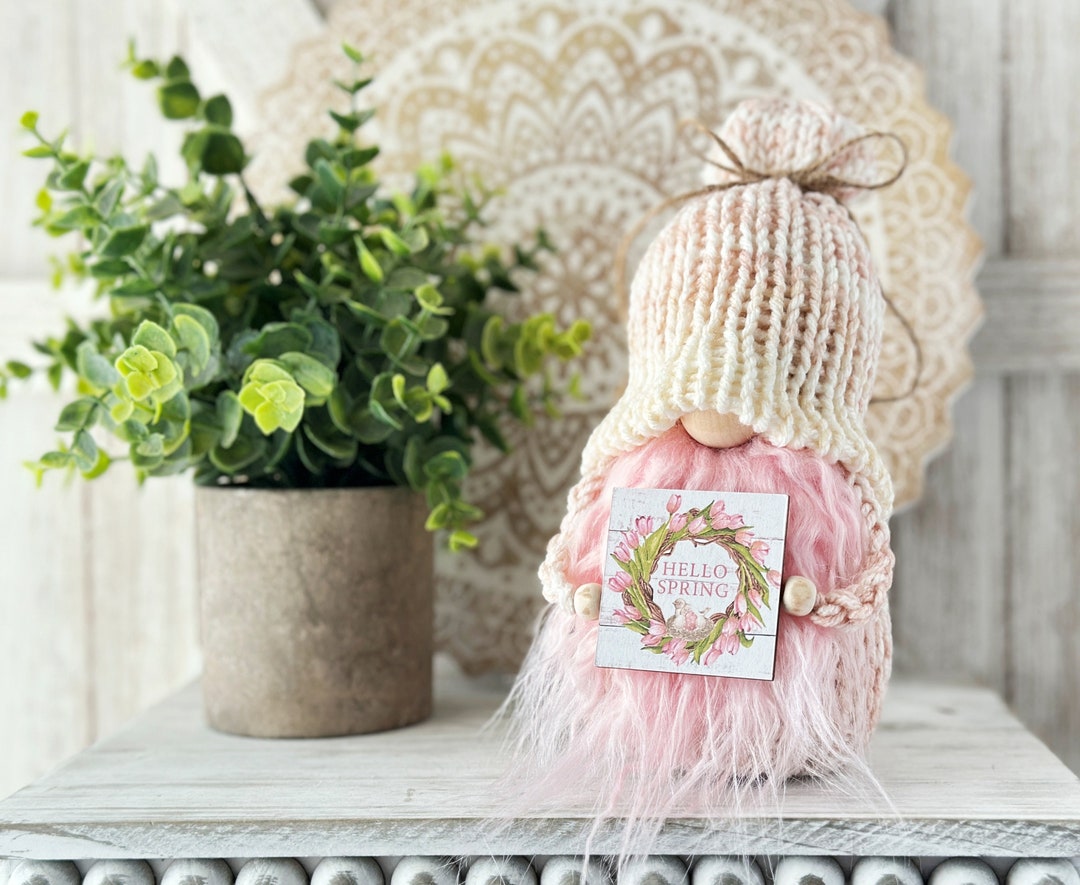 Spring Gnome, Tiered Tray Decor, Tulip Gnome, Swedish Tomte, Gift Idea ...