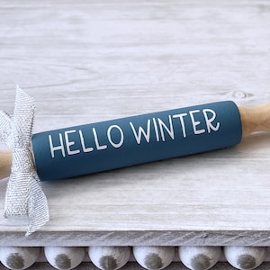 Winter Snow Rolling Pins Winter Decor Tiered Tray Decor - Etsy