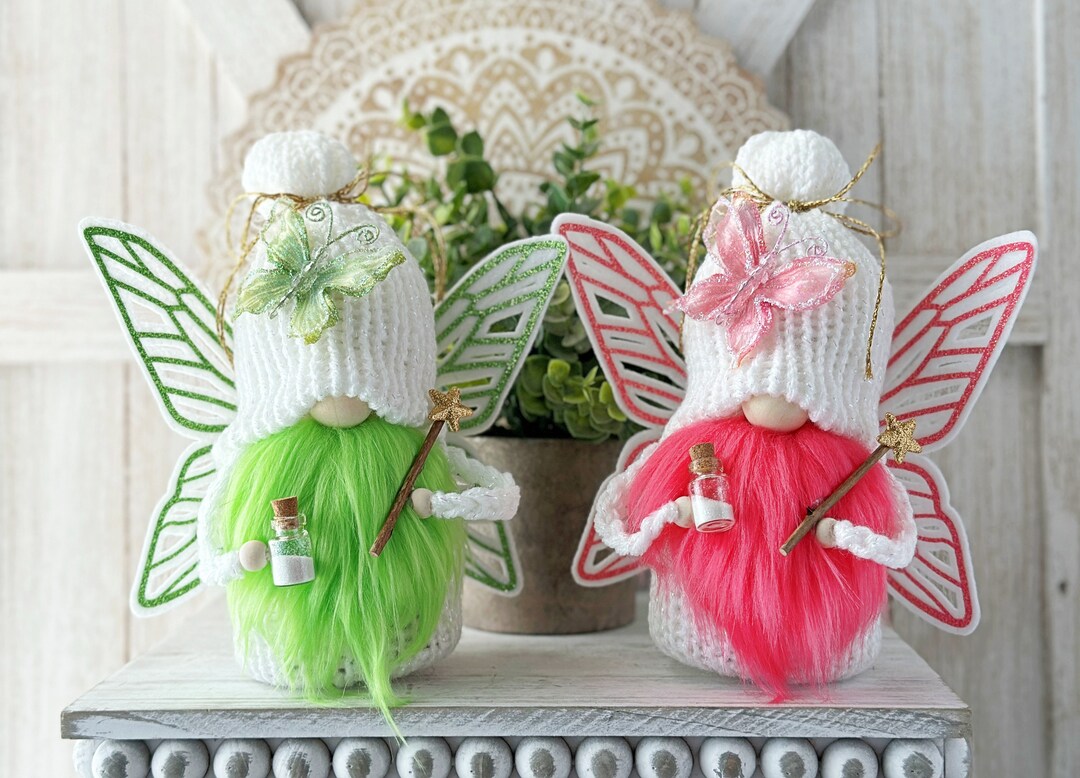 Fairy Gnome With Pixie Dust and Wand Tiered Tray Decor - Handcrafted by ...