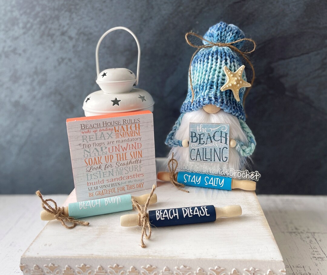 Ocean Gnome Starfish Gnome Tiered Tray Decor Beach Decor - Etsy