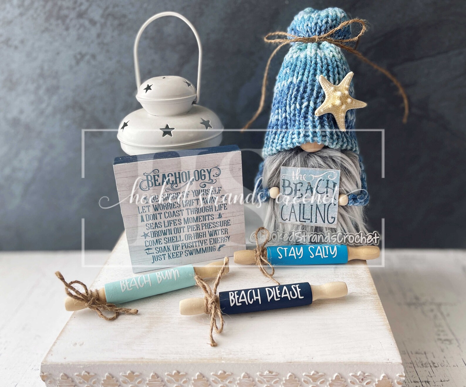 Ocean Gnome Starfish Gnome Tiered Tray Decor Beach Decor - Etsy