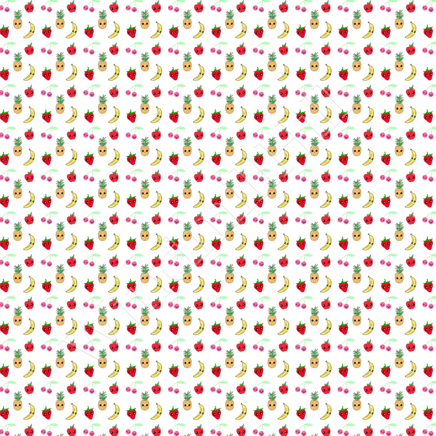 Cute Kawaii TUTTI FRUITI Fruit Digital Paper Scrapbook Paper | Etsy