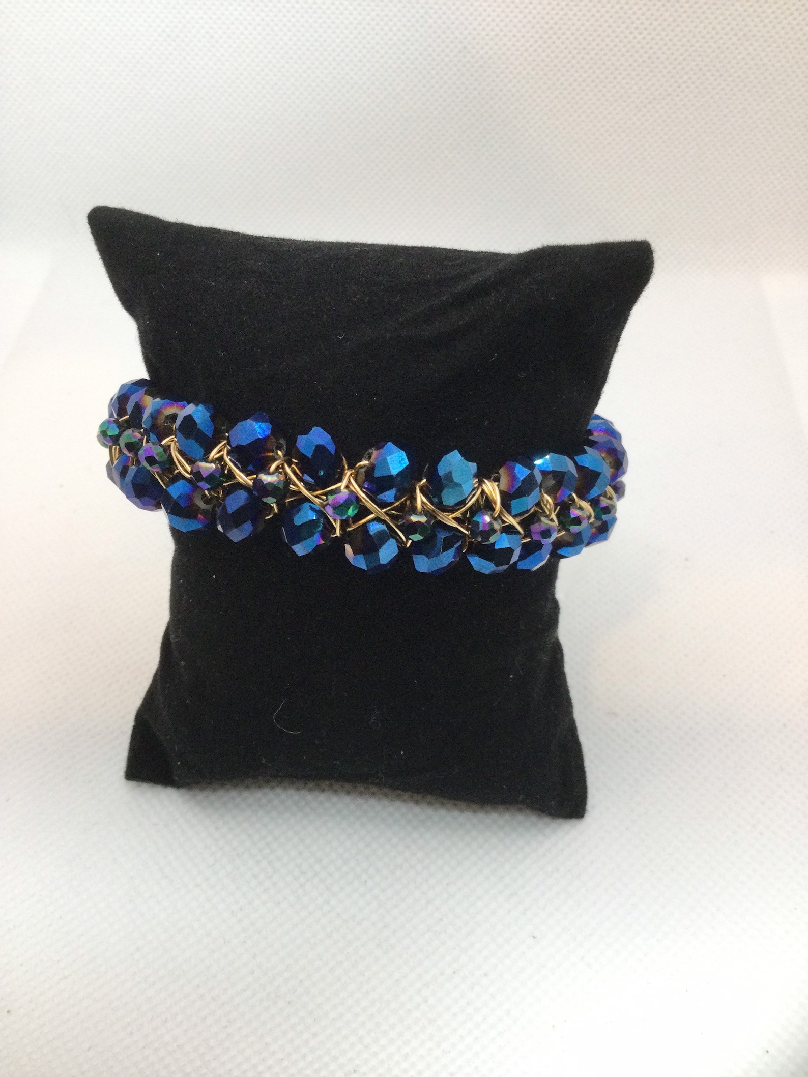 Crystal Royal Blue Cuff Bracelet With Beautiful Glass Crystals Magnetic ...