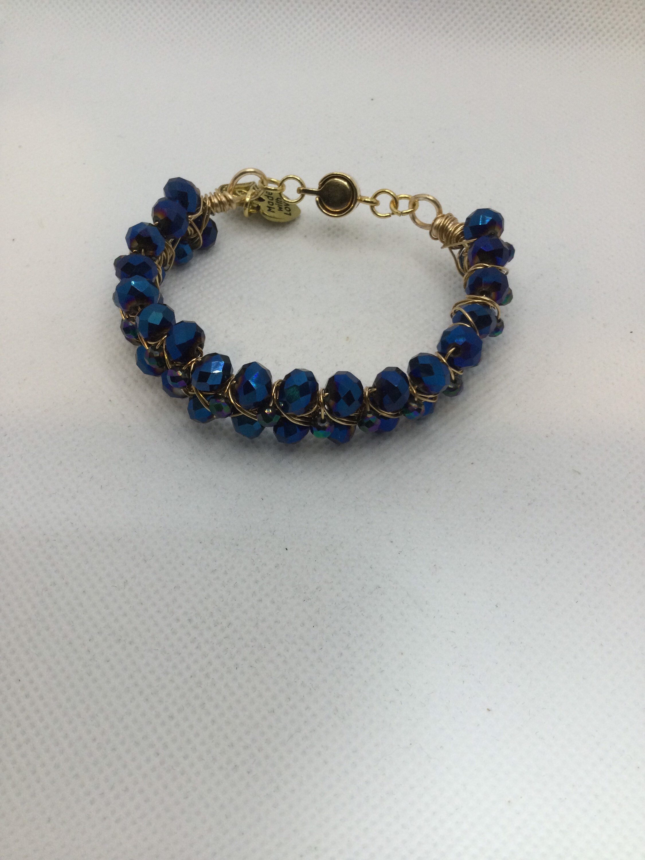 Crystal Royal Blue Cuff Bracelet With Beautiful Glass Crystals Magnetic ...