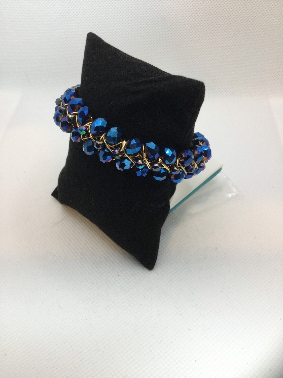 Crystal Royal Blue Cuff Bracelet With Beautiful Glass Crystals Magnetic ...