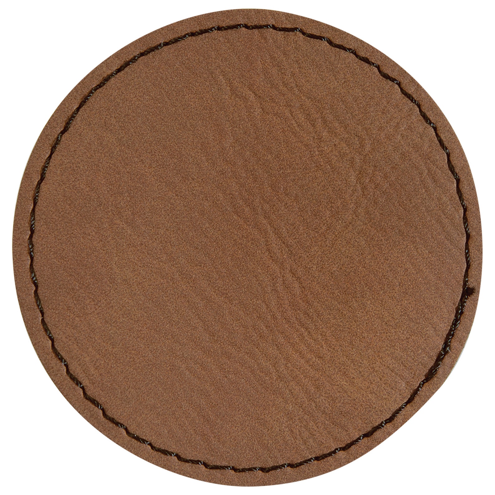 Set of 10 Blank Dark Brown Laserable Leatherette Round Patch With ...