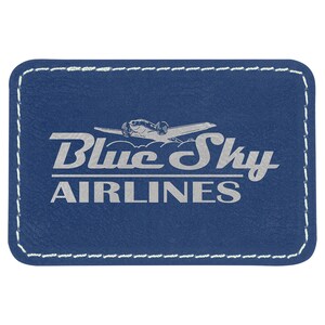 25 Set of Blank Blue Laserable Leatherette Rectangle Patch With ...