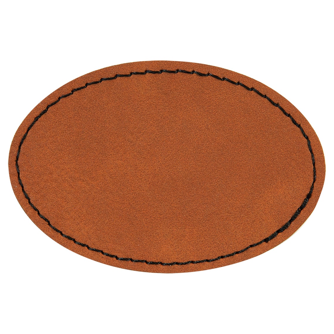 Set of 10 Blank Rawhide Laserable Leatherette Oval Patch With Adhesive ...