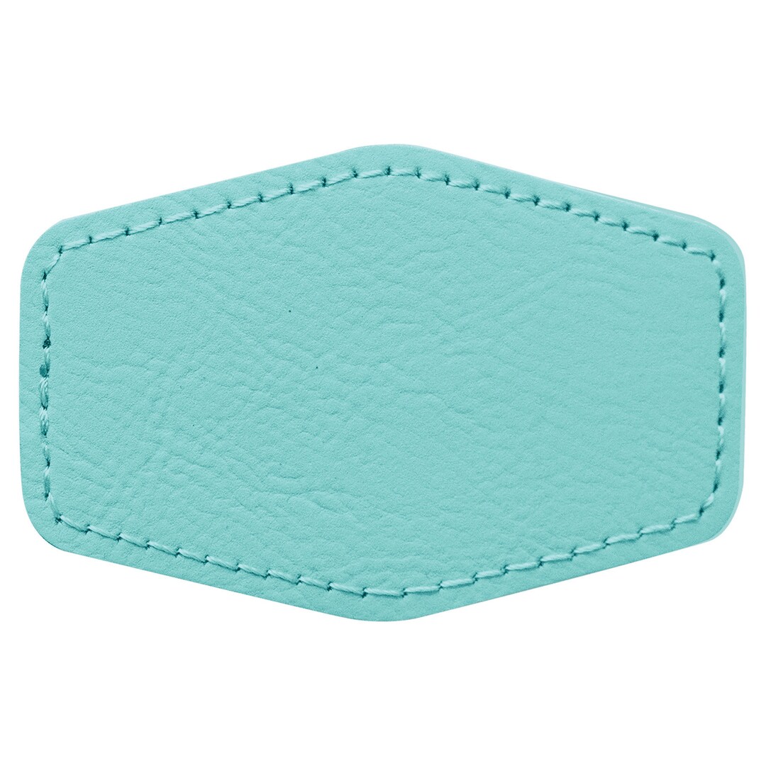 Set of 10 Blank Teal Laserable Leatherette Hexagon Patch With Adhesive ...