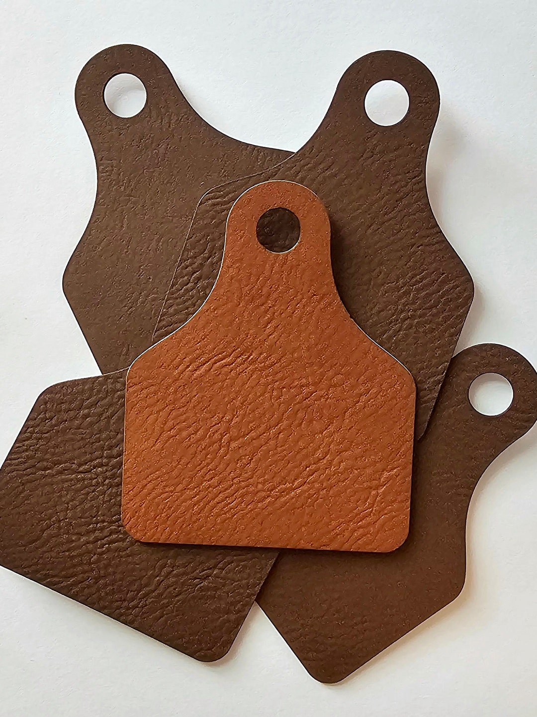 Set of 10 Livestock Tag (cow, Cattle, Pig) Leatherette Patches With ...