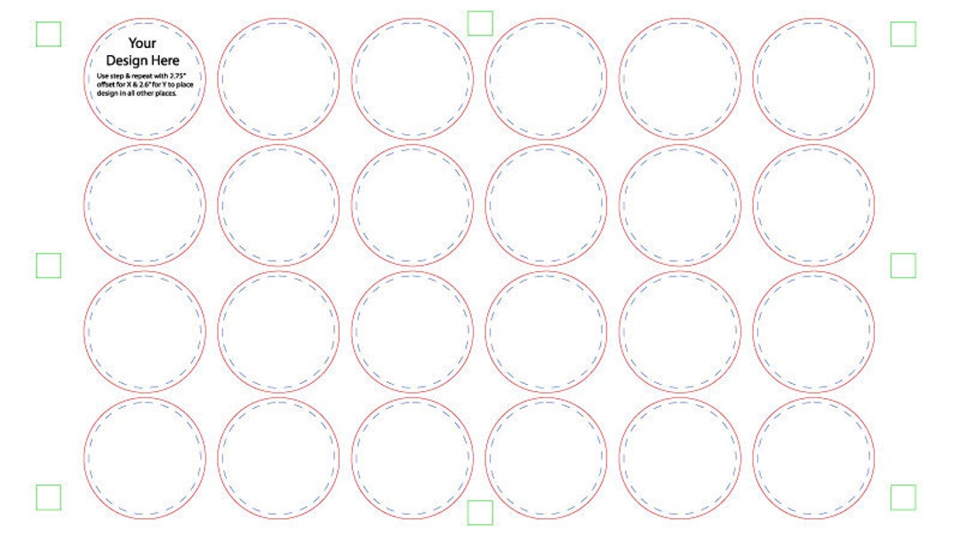 2.5" Leatherette Round Circle Patch Jig or Cut File Template, Digital ...