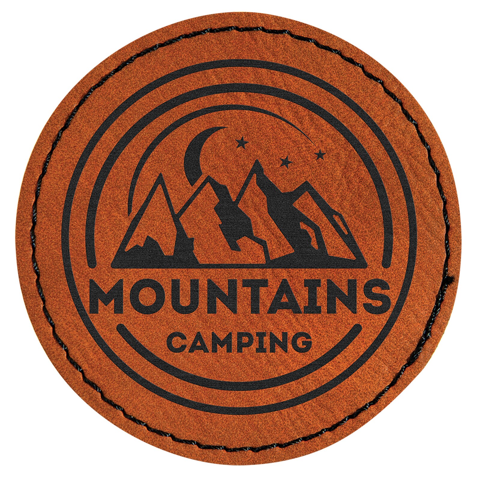 Set of 10 Blank Rawhide Laserable Leatherette Round Patch With Adhesive ...