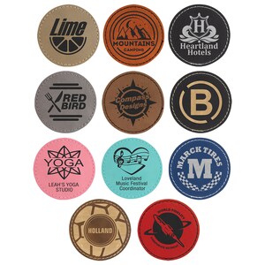 Set of 10 Blank Rawhide Laserable Leatherette Round Patch With Adhesive ...