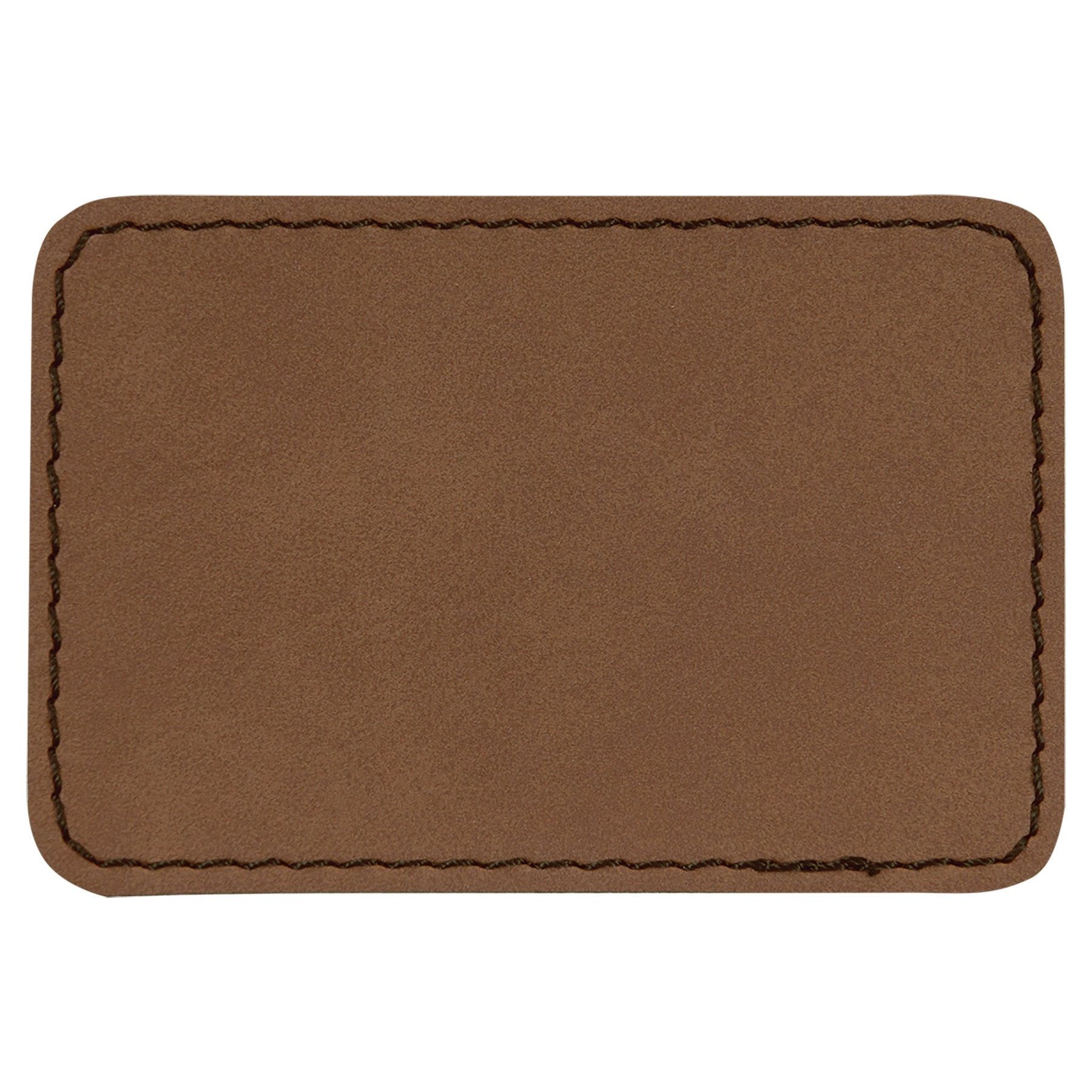 Set of 10 Blank Dark Brown Laserable Leatherette Rectangle Patch With ...