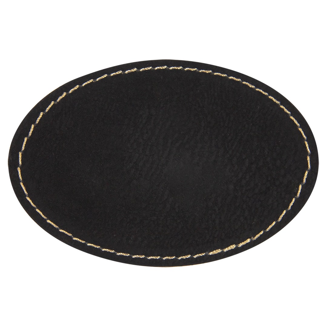 25 Pack of Blank Gold/black, Black to Gold Laserable Leatherette Oval ...