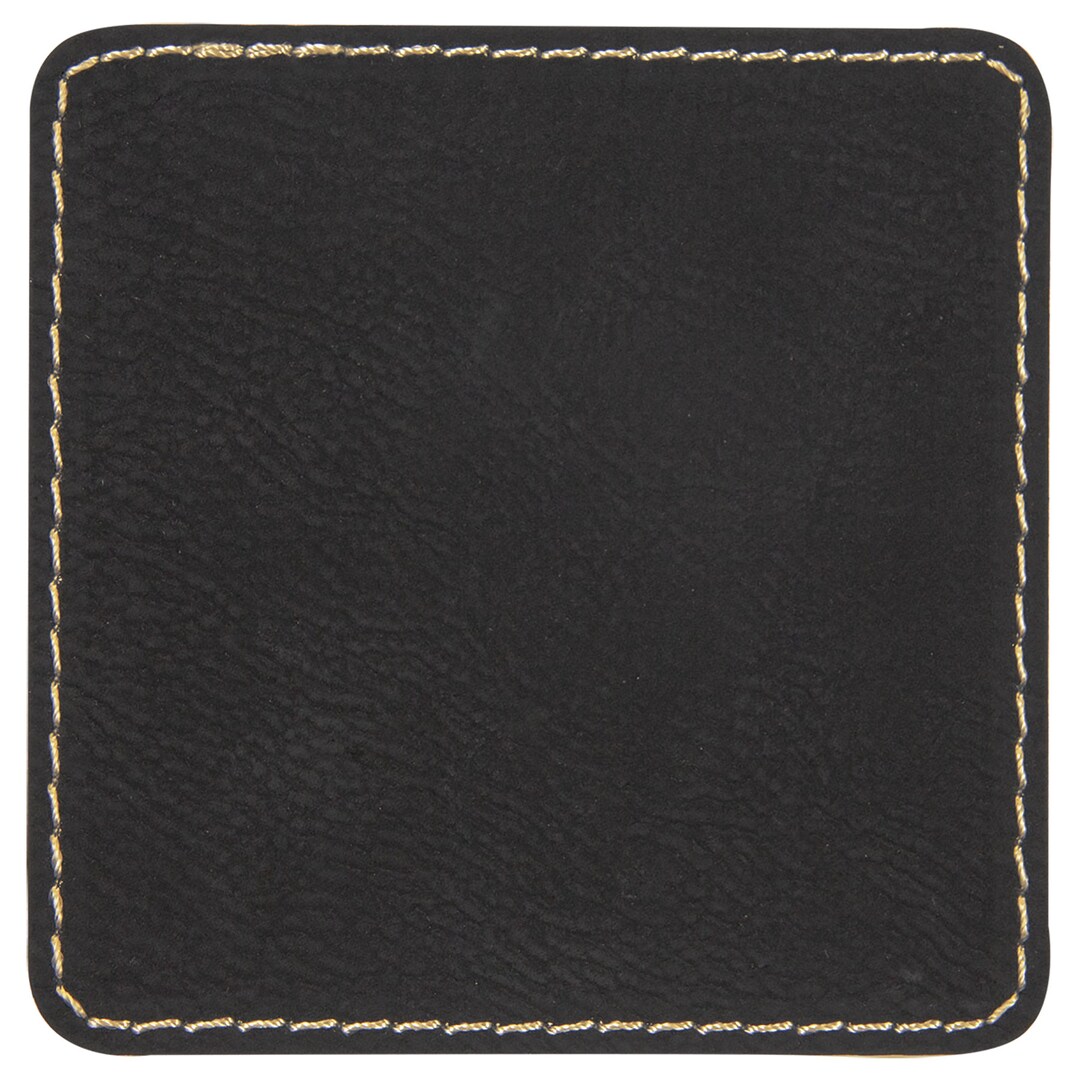 25 Pack of Blank Gold/black, Black to Gold Laserable Leatherette Square ...