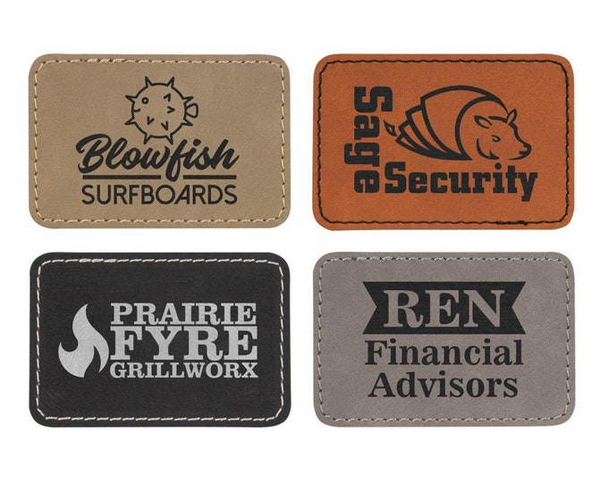 Variety Sample Pack of Laserable Leatherette Patches With Adhesive, Hat ...