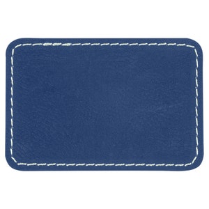 Set of 10 Blank Blue Laserable Leatherette Rectangle Patch With ...