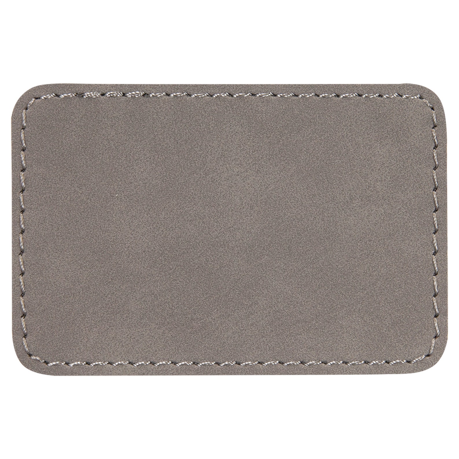 Set of 10 Blank Gray Laserable Leatherette Rectangle Patch With ...