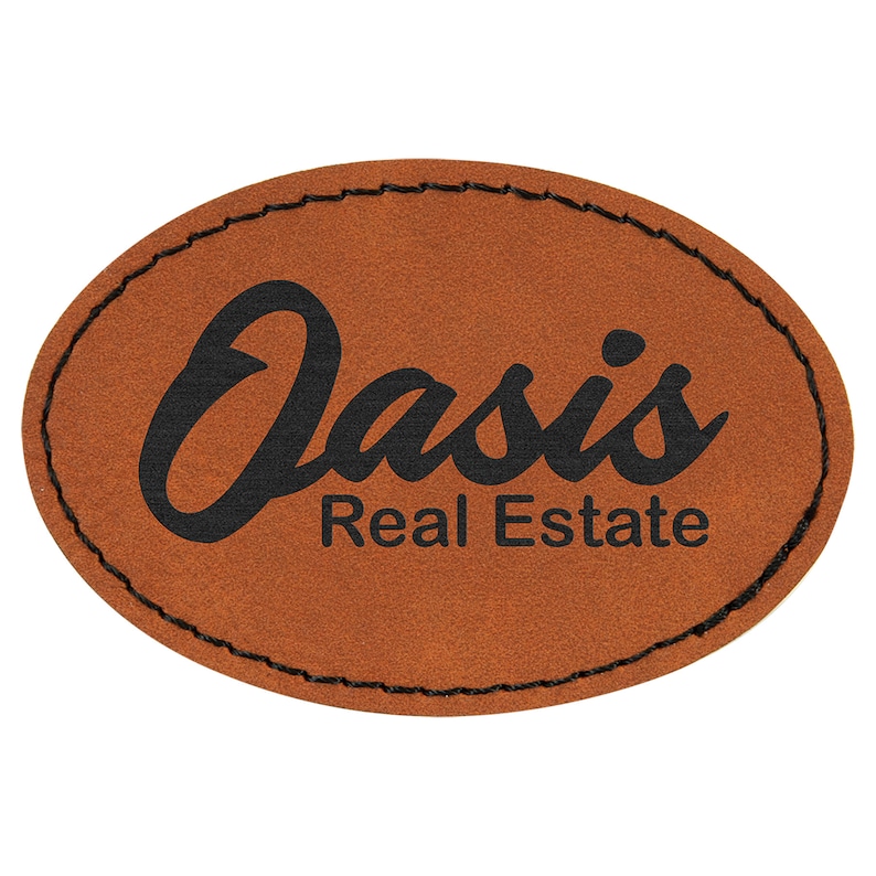 Set of 10 Blank Rawhide Laserable Leatherette Oval Patch With Adhesive ...