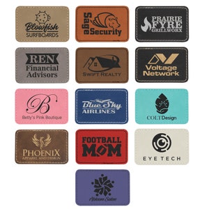 Set of 10 Blank White Laserable Leatherette Rectangle Patch With Adhesive, Hat Patch, Glowforge ...