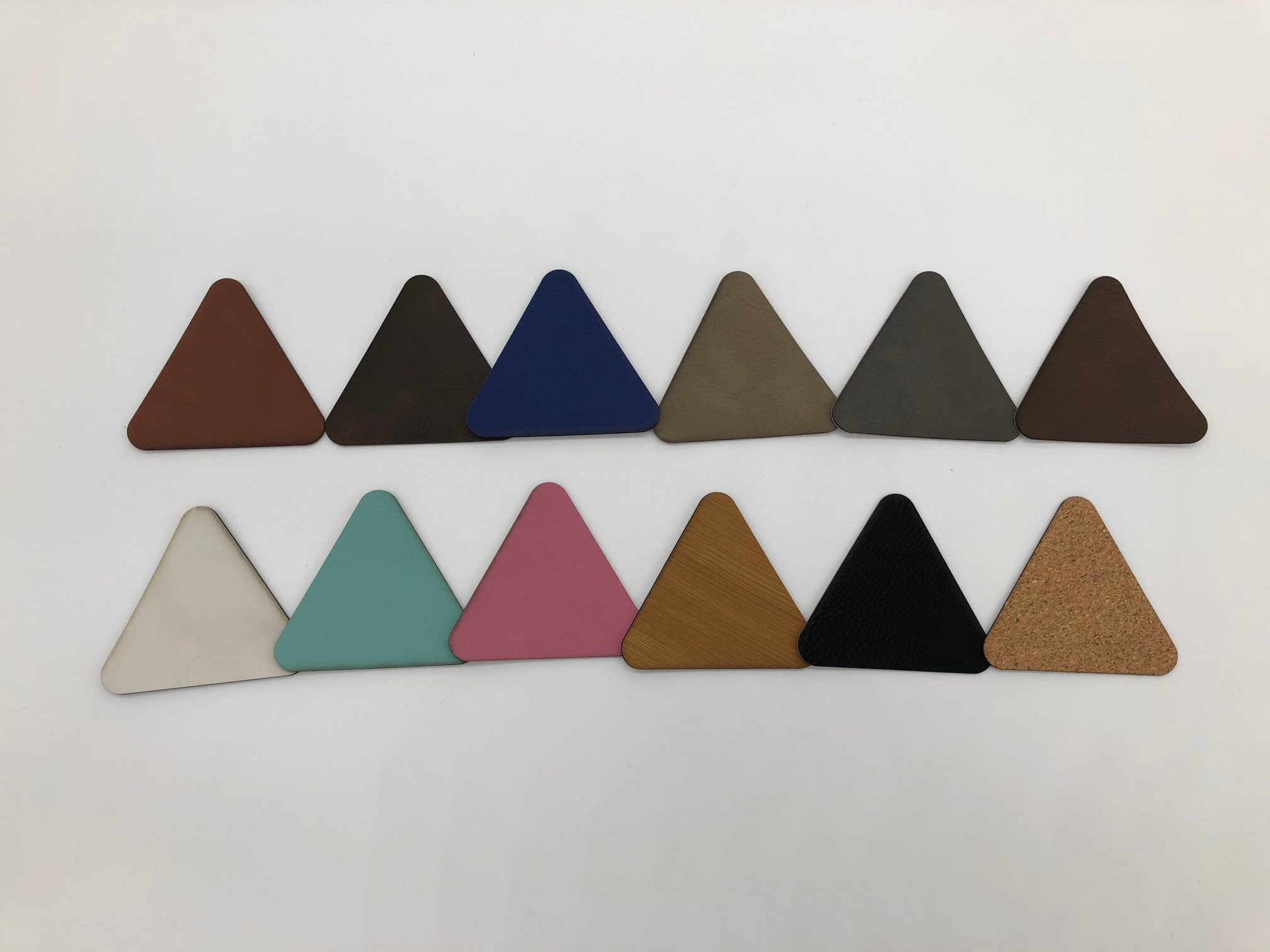 Set von 10 Triangle Leatherette Patches mit Kleberücken - Blanko, keine ...