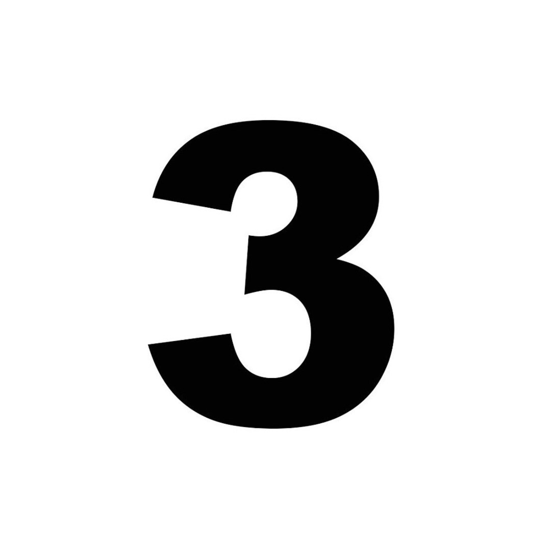 Set of 10 Number "3" Leatherette Patches With Adhesive Backing ...
