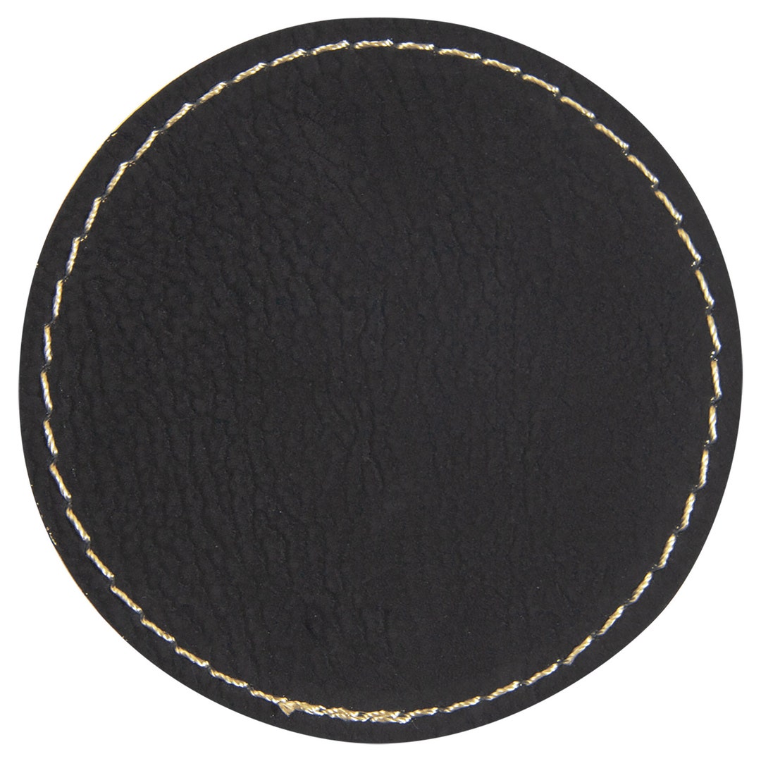 Set of 10 Blank Gold/black, Black to Gold Laserable Leatherette Round ...