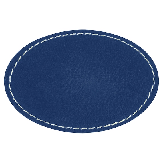 Set of 10 Blank Blue Laserable Leatherette Oval Patch With | Etsy