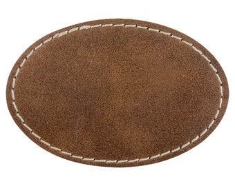 Set of 10 Blank Rawhide Laserable Leatherette Oval Patch With | Etsy