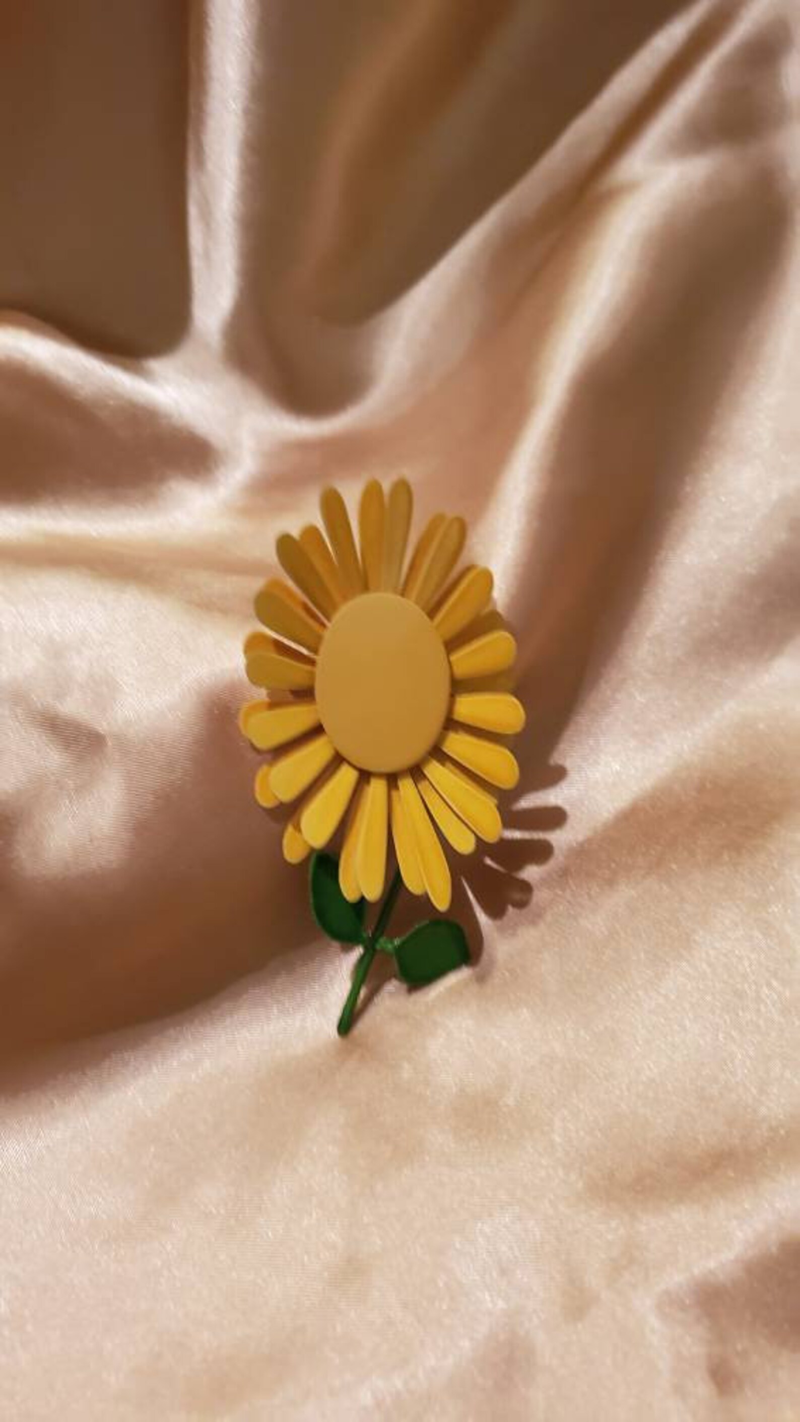 Sunny and Bright Vintage Enamel Yellow Metal Flower Pin With - Etsy