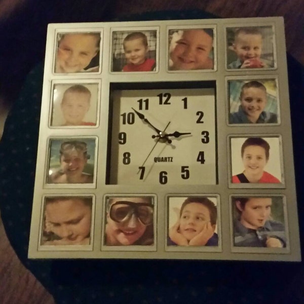 Square Photo Wall Clock - Etsy