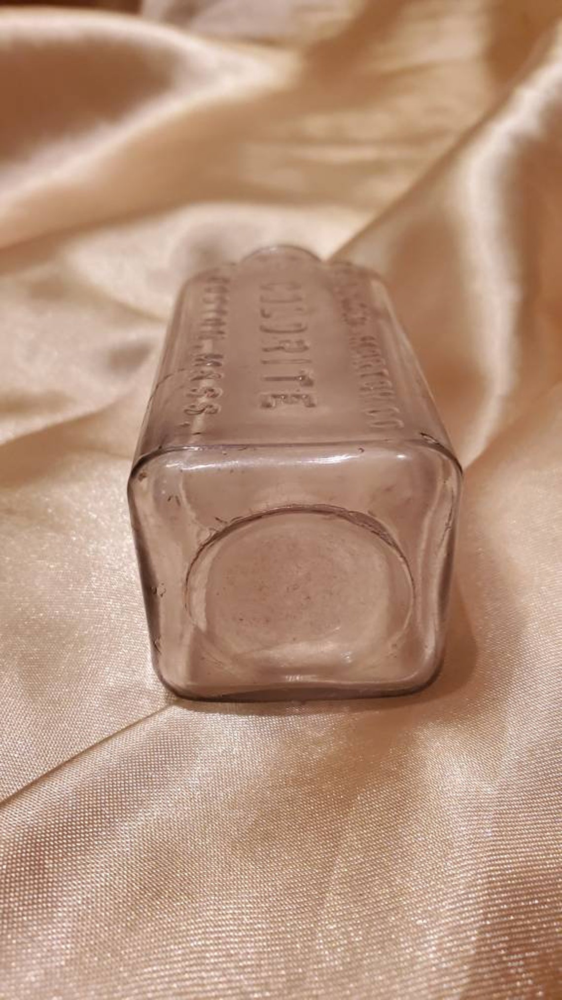 Vintage 1900s Square Colorite Dye Clear Glass 2.5 Oz Bottle - Etsy UK