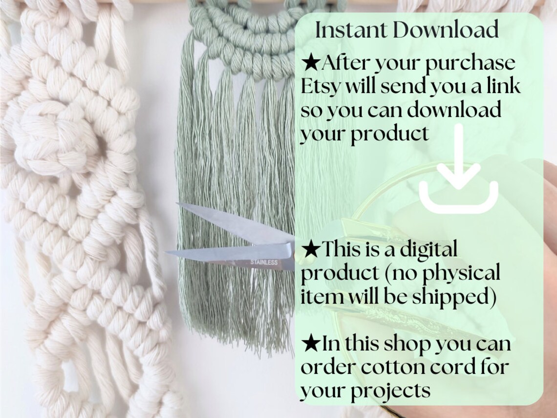 Macrame PDF PATTERN, Wall Hanging Tutorial, Digital Instruction ...