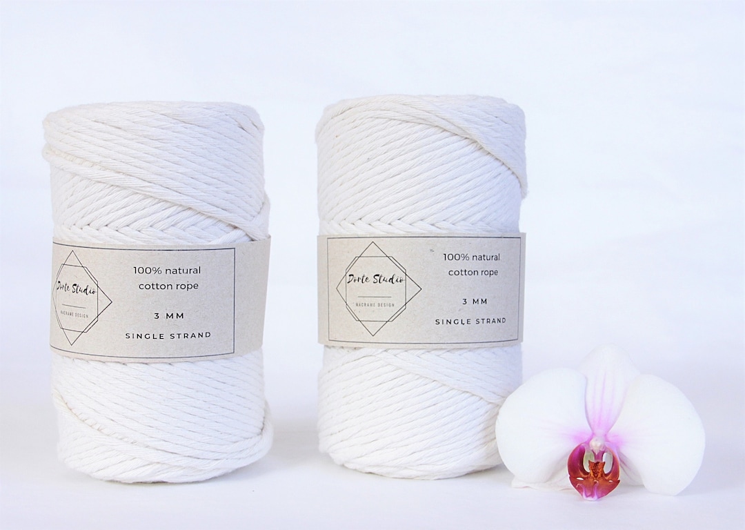 Single Strand Bulk Macrame Cord, 100% Cotton Fiber Art Rope, Macrame ...