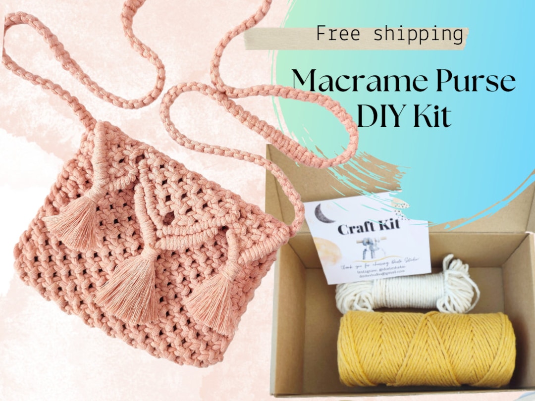 Macrame PURSE Craft Kit, PDF Tutorial, Handbag Pattern and Materials ...