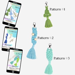 3 Macrame KEYCHAIN PDF Patterns, Downloadable Digital Instructions ...