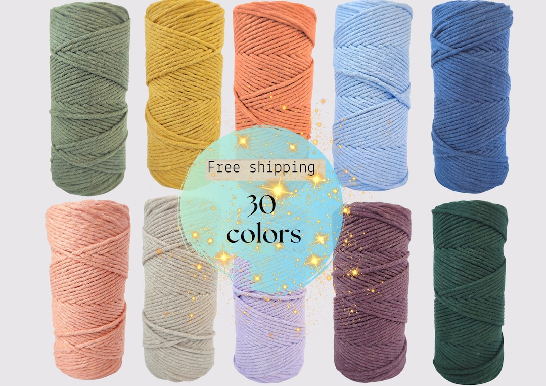 3mm Single Strand Macrame Cord, Soft Twisted Cotton Rope, Natural Cord ...